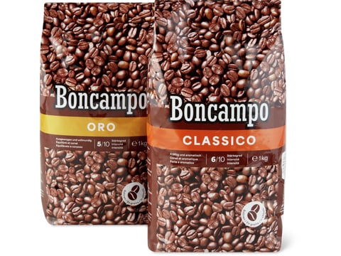 Boncampo Bohnenkaffee à partir de 2 unités, Classico et Oro, 1 kg, 6,48 ...