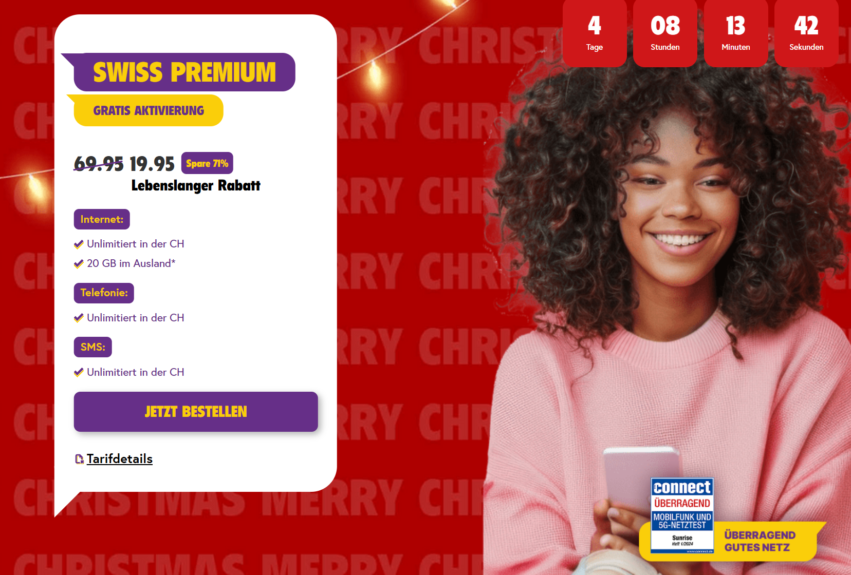TalkTalk Swiss Premium (Tout illimité en Suisse incluant 5G, 20 Go d ...